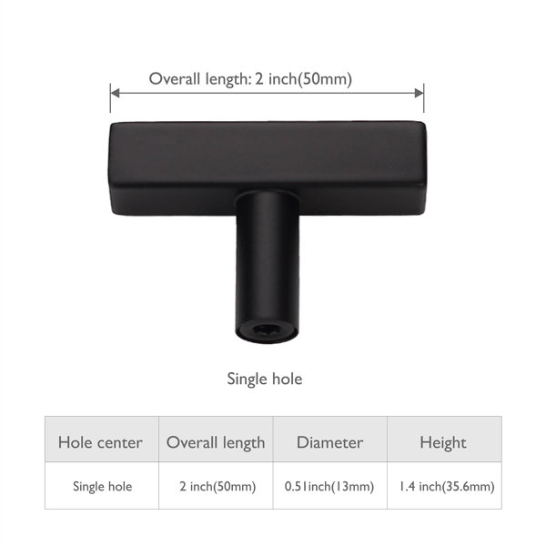 Luigi House Aluminum T-bar Square Knob | Wayfair