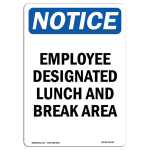 SignMission Employee Designated Lunch and Break Area Sign | Wayfair