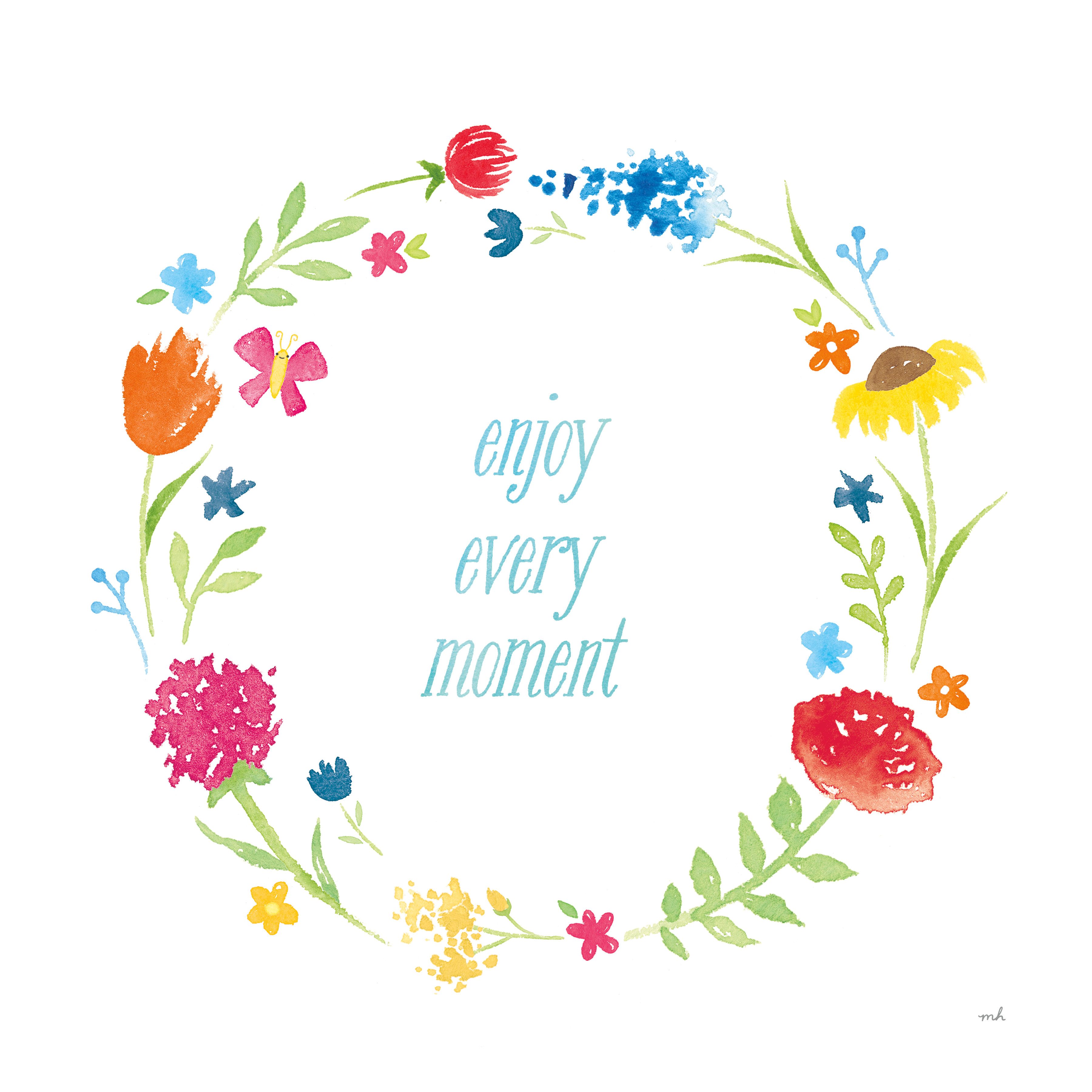 Happy Larry Watercolour Words II - Wrapped Canvas Typography | Wayfair ...