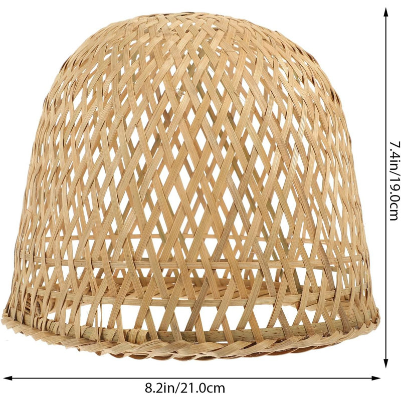 Dakota Fields Handmade Bamboo Woven Rattan Lamp Shade, 21Cm Natural ...