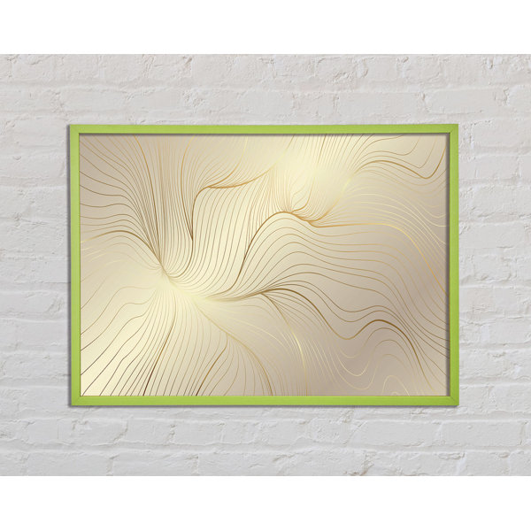 Brayden Studio Arnao Gold Lines Of Power - Single Picture Frame Art ...