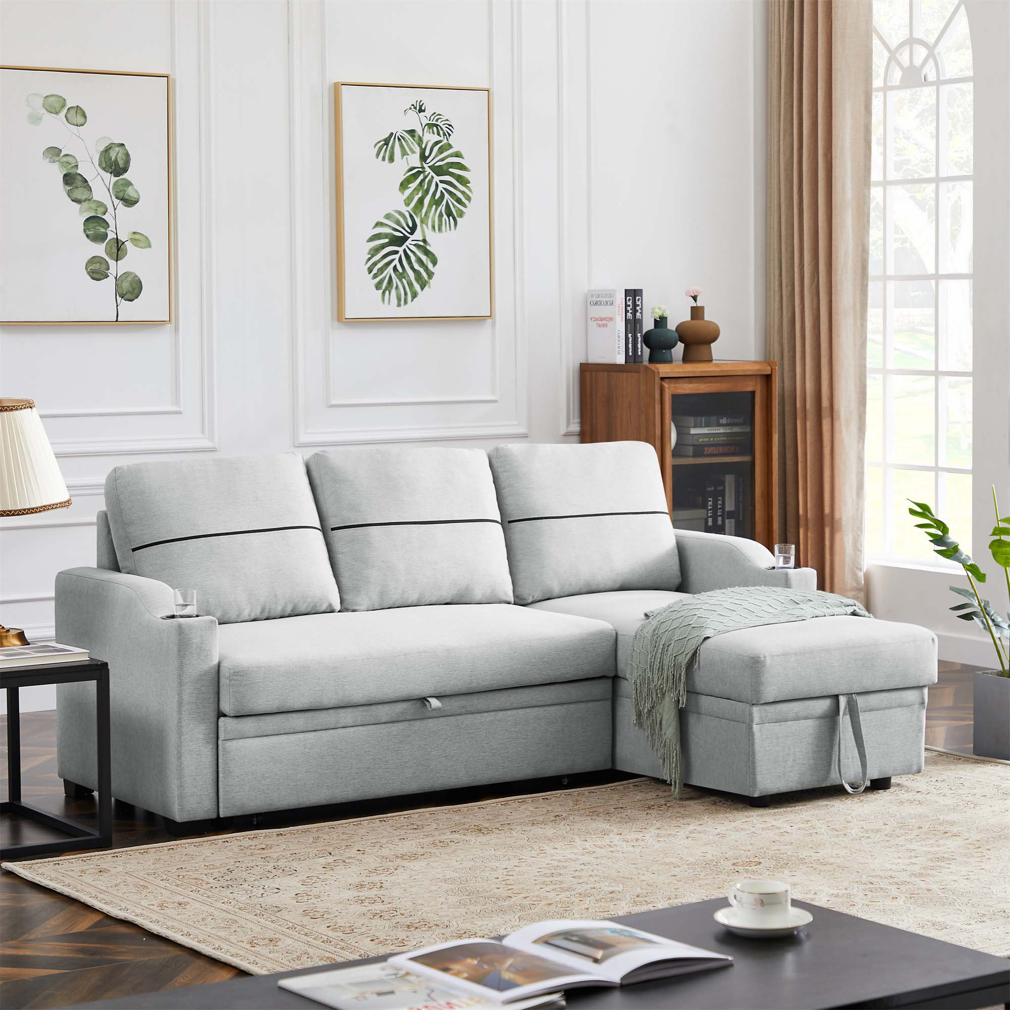 Latitude Run® Channahon 81.9" Square Arm Sofa Bed, Modern Sofa Couch ...