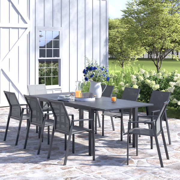 Wade Logan® Calliana Patio Dining Set with Extendable Dining Table and ...