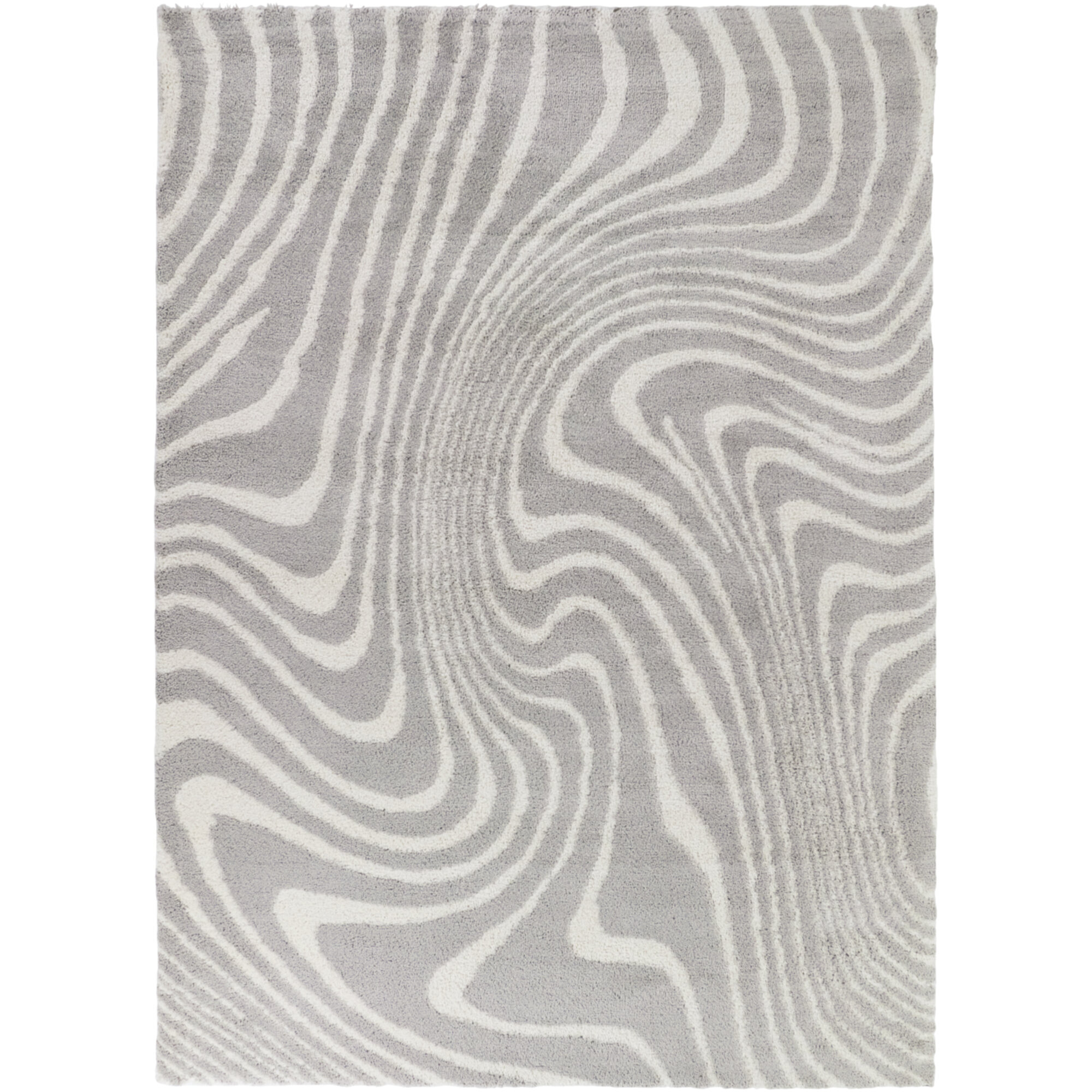 Ivy Bronx Bandinelli Grey Wavy Abstract Modern Area Rug | Wayfair