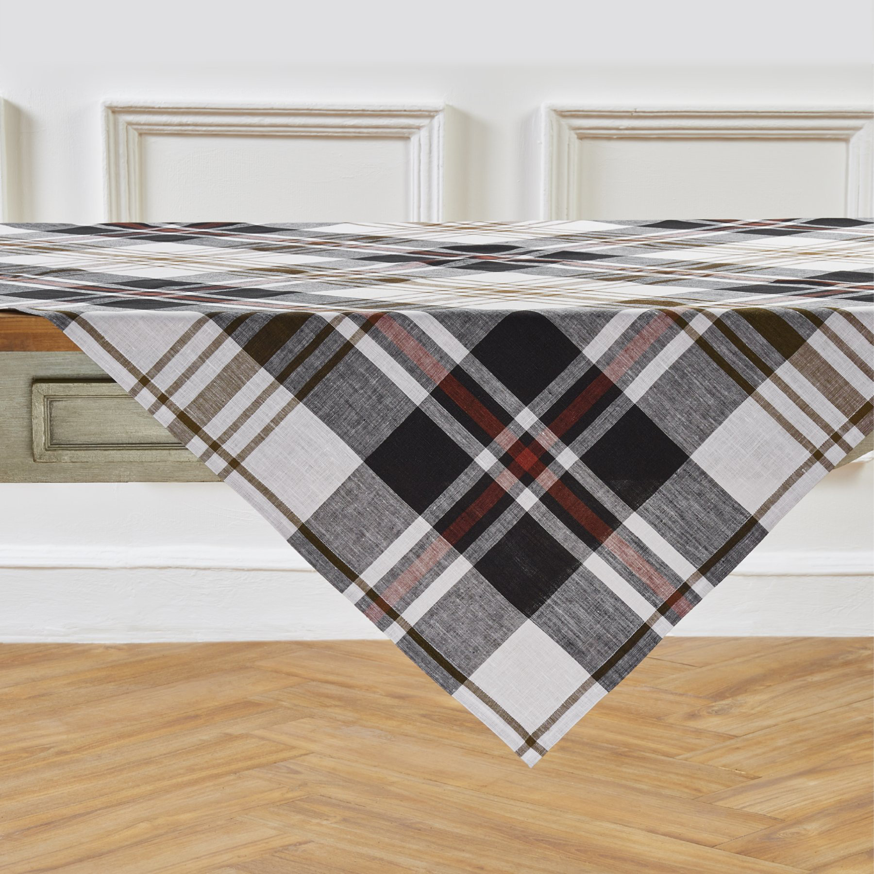 Solino Home Oxford Plaid - 100% Pure Linen Table Throw | Wayfair