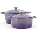 MegaChef 7 Piece Enameled Cast Iron Cookware Set in Red & Reviews ...