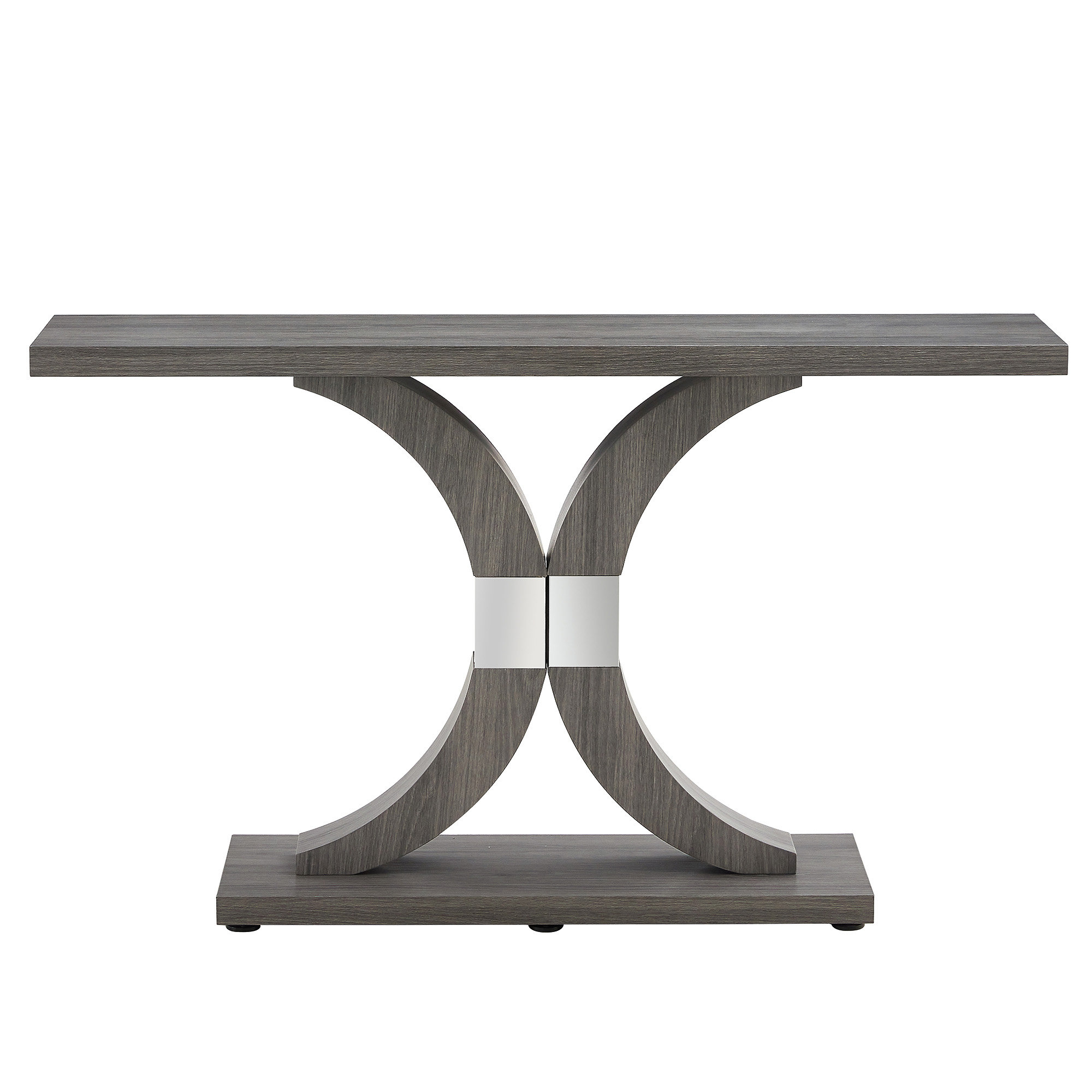 Gracie Oaks Modern Minimalist Style Natural Gray Wood Foyer Table (Only ...