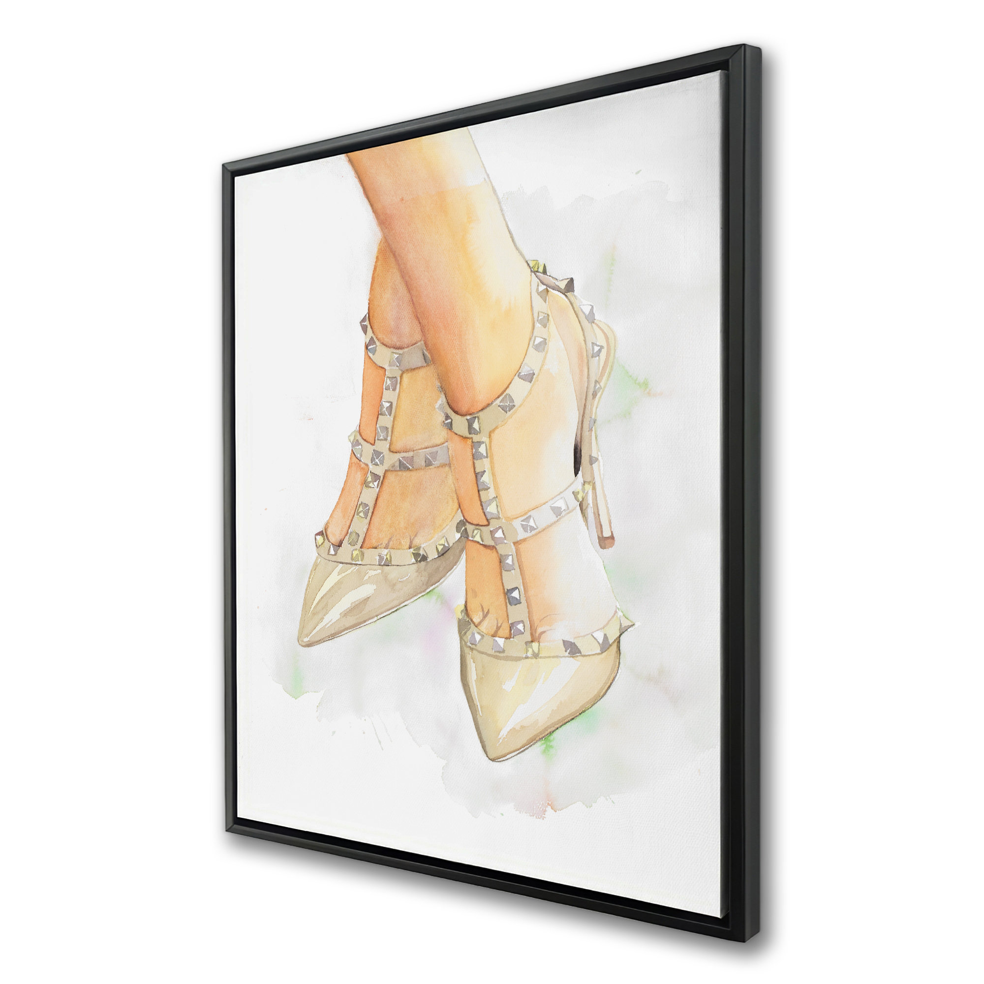 Begin Edition International Inc. Studded High Heels - Gray Woman Framed ...