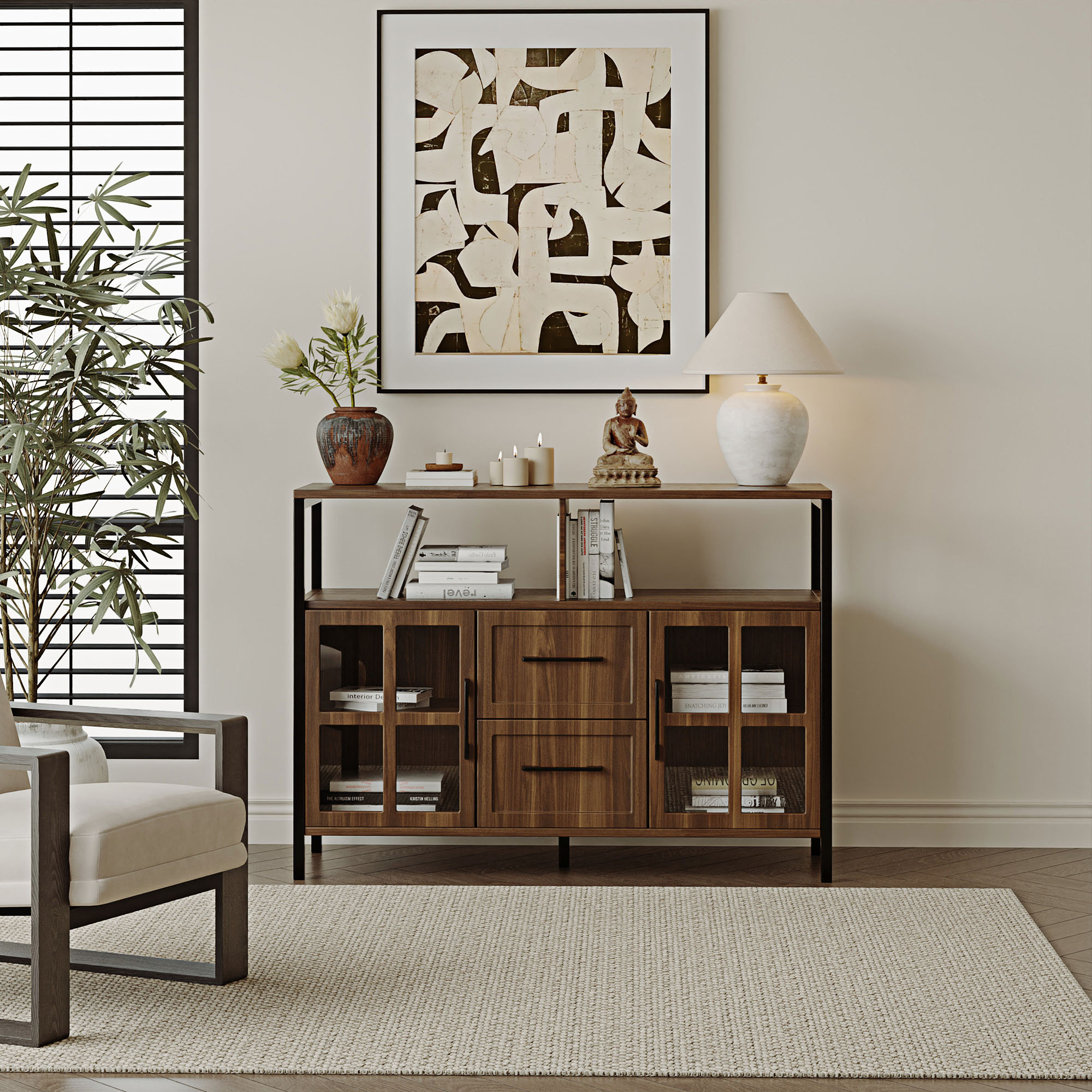 17 Stories Modern Wooden Storage Cabinet | Wayfair