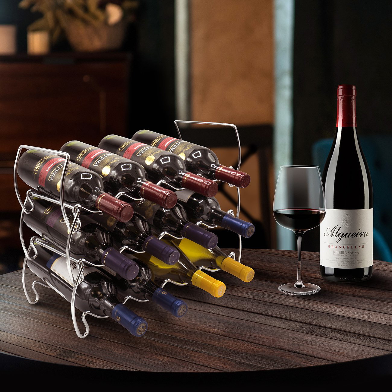 Wrought Studio 3-Tier Stackable Wine Rack - Classic Style Wine Racks ...