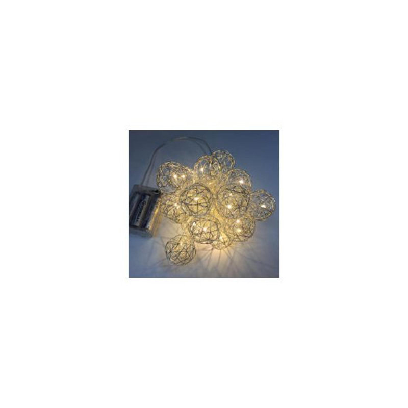 The Holiday Aisle® 20 Warm White Led Metal Balls Light String | Wayfair