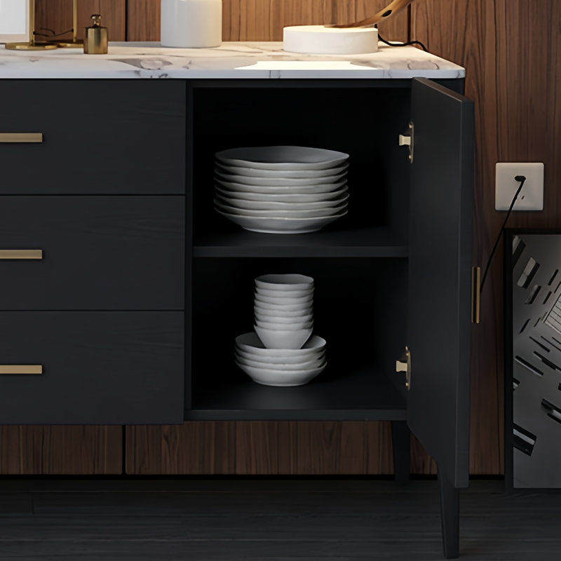 Licalilo Elegant Modern Marble Storage Cabinet for Bedroom | Wayfair