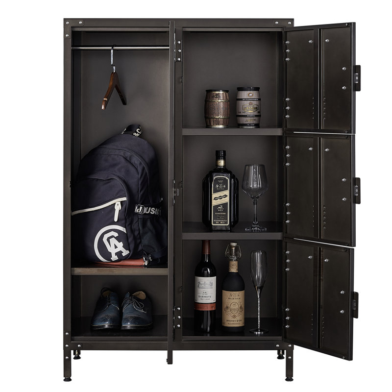 Williston Forge Aleyana 30 Inch Wide Metal Steel Retro Cabinets Storage ...