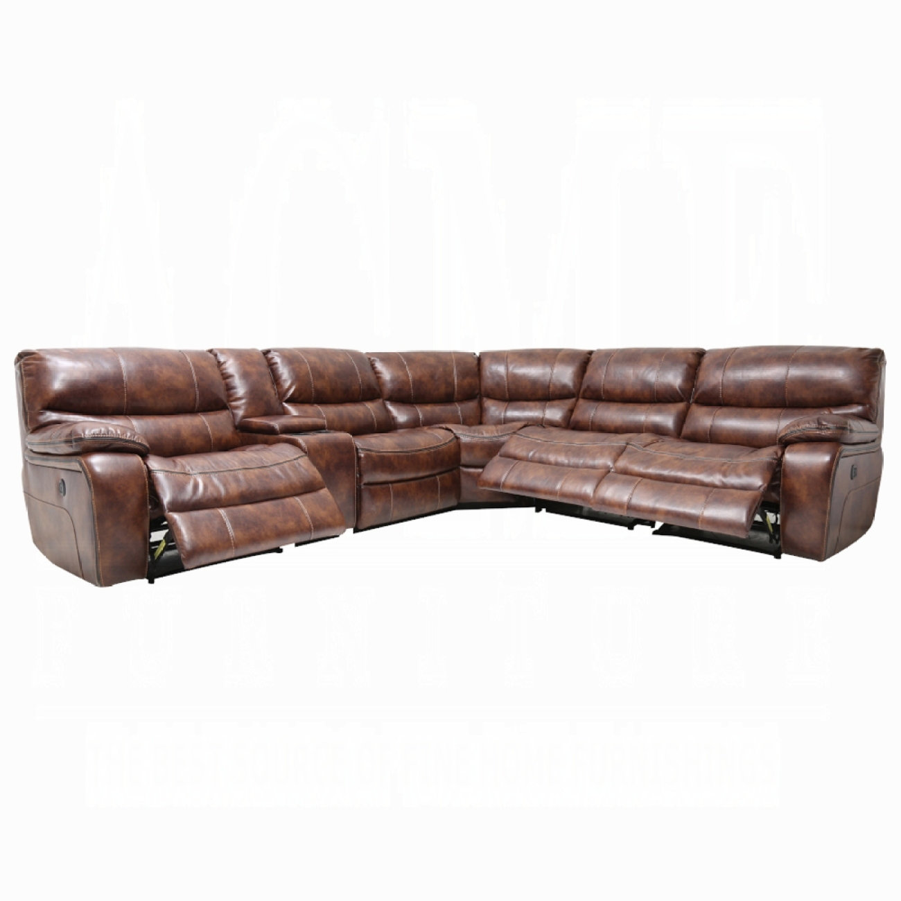 Hokku Designs Brax Two Tone Synthetic Leather Power Motion Sectional ...