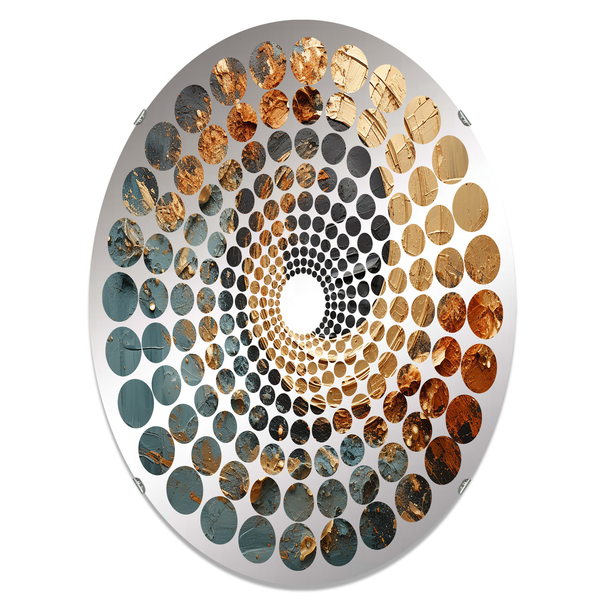 East Urban Home Desert Mirage Vortex - Radial Dot Decorative Mirror ...
