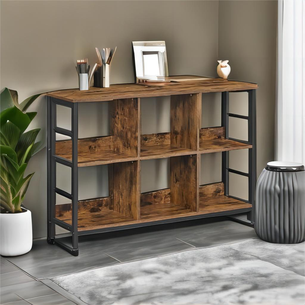 17 Stories Cube Shelf, Console Table, TV Stand With 6 Storage Cubes ...