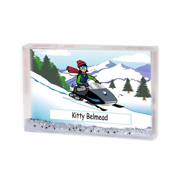 Printed Perfection Personalized Snowmobile - Female Snow Globe Frame ...