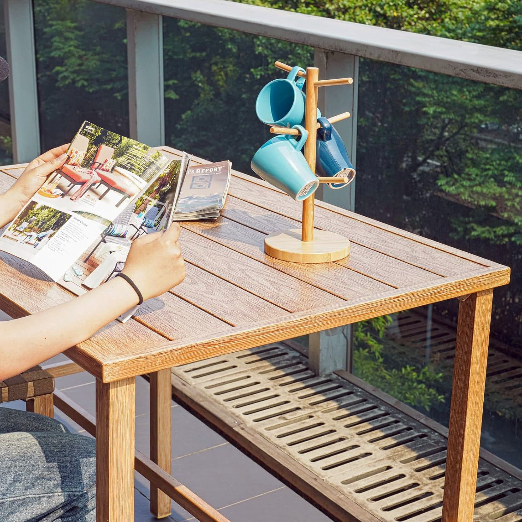 Latitude Run® Bar Table, Outdoor Patio Table Metal Counter Height Table ...