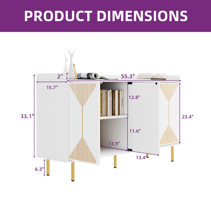 Mercer41 Sideboard Cabinet With 4 Doors | Wayfair