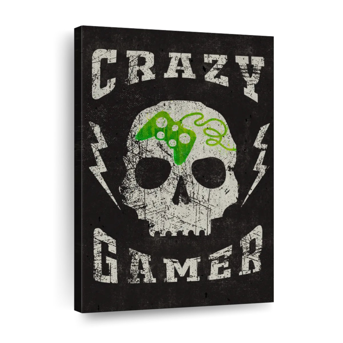 Trinx Crazy Gamer Sign On Canvas Print | Wayfair