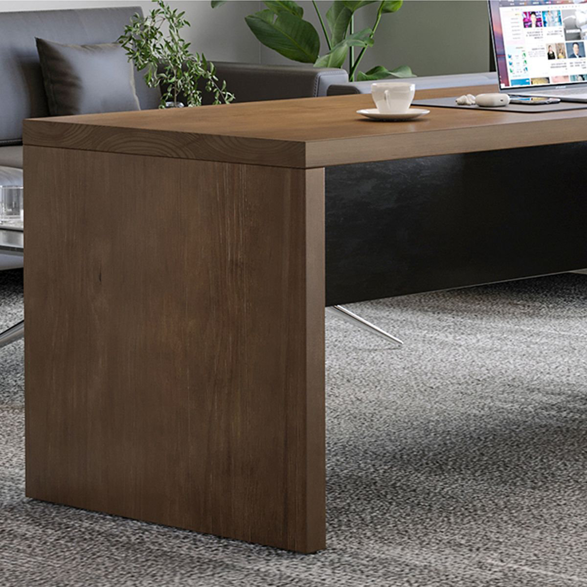 Cozynest Walnut Rectangular Solid Wood desks | Wayfair