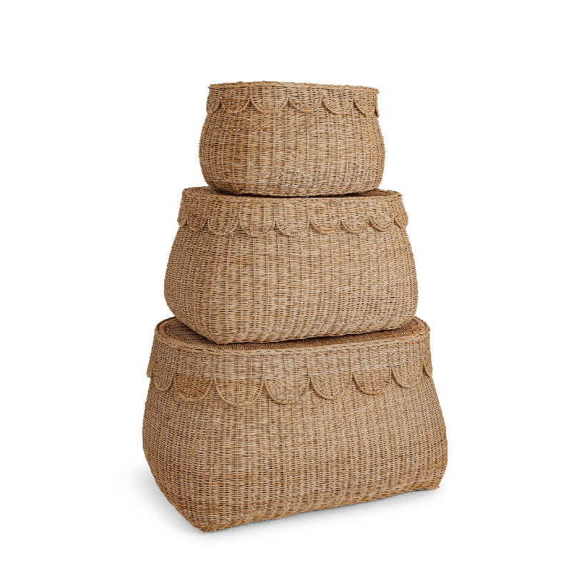 Zaara's Market Scallop Rattan Basket | Wayfair