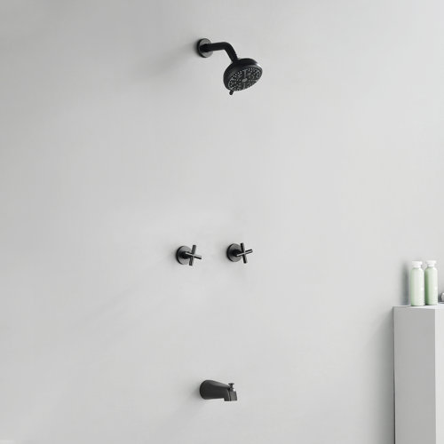 SHAMANDA 2 Handle Shower Faucet Set With Tub Spout Bathtub Shower ...