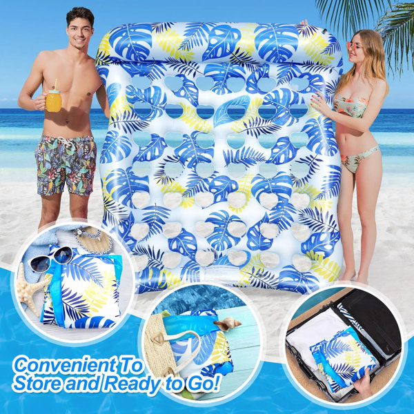 Utibia Inflatable Pool Floats Adult, Tanning Pool Float with Headrest ...