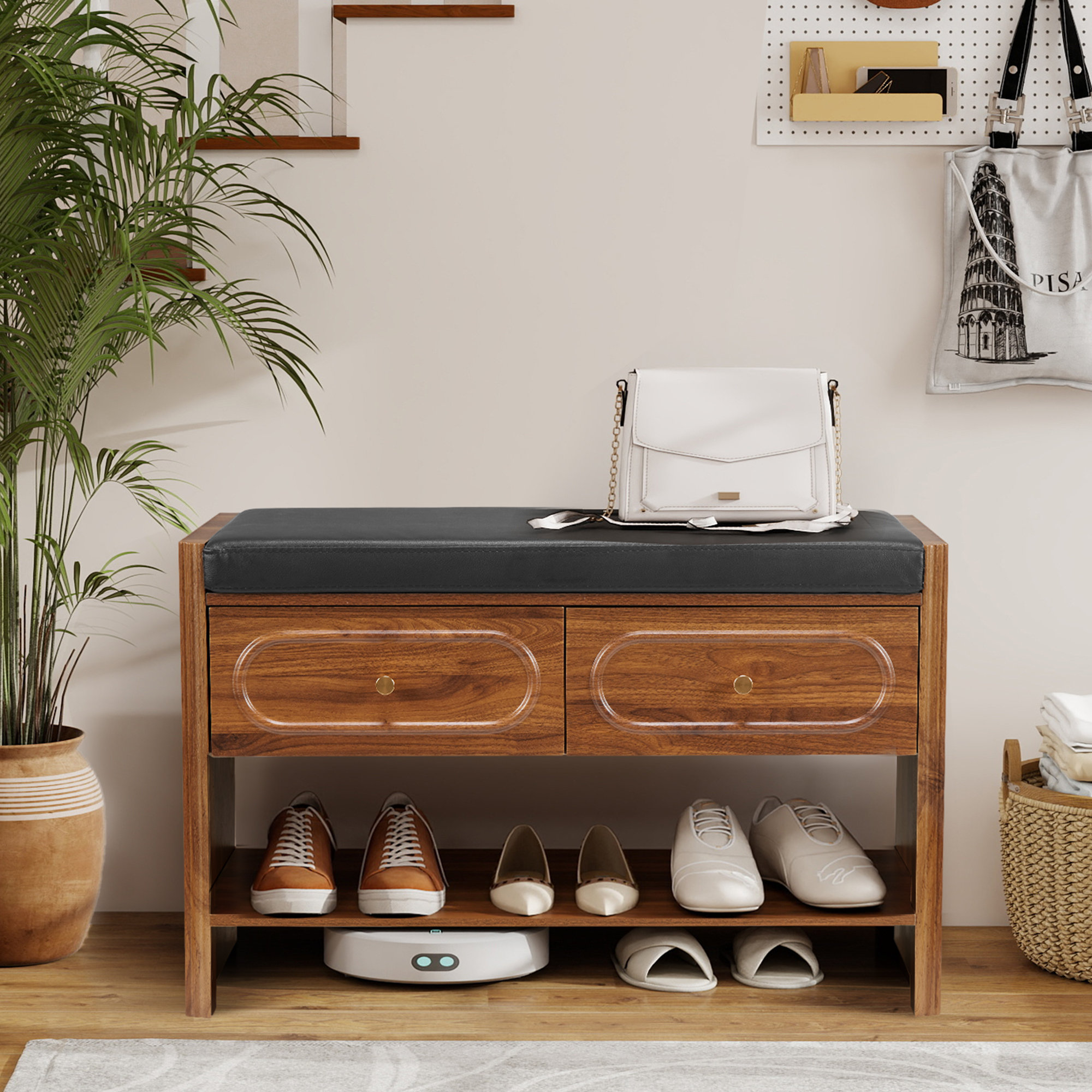 Boknait Mk 4 Pair Upholstered Shoe Storage Bench | Wayfair
