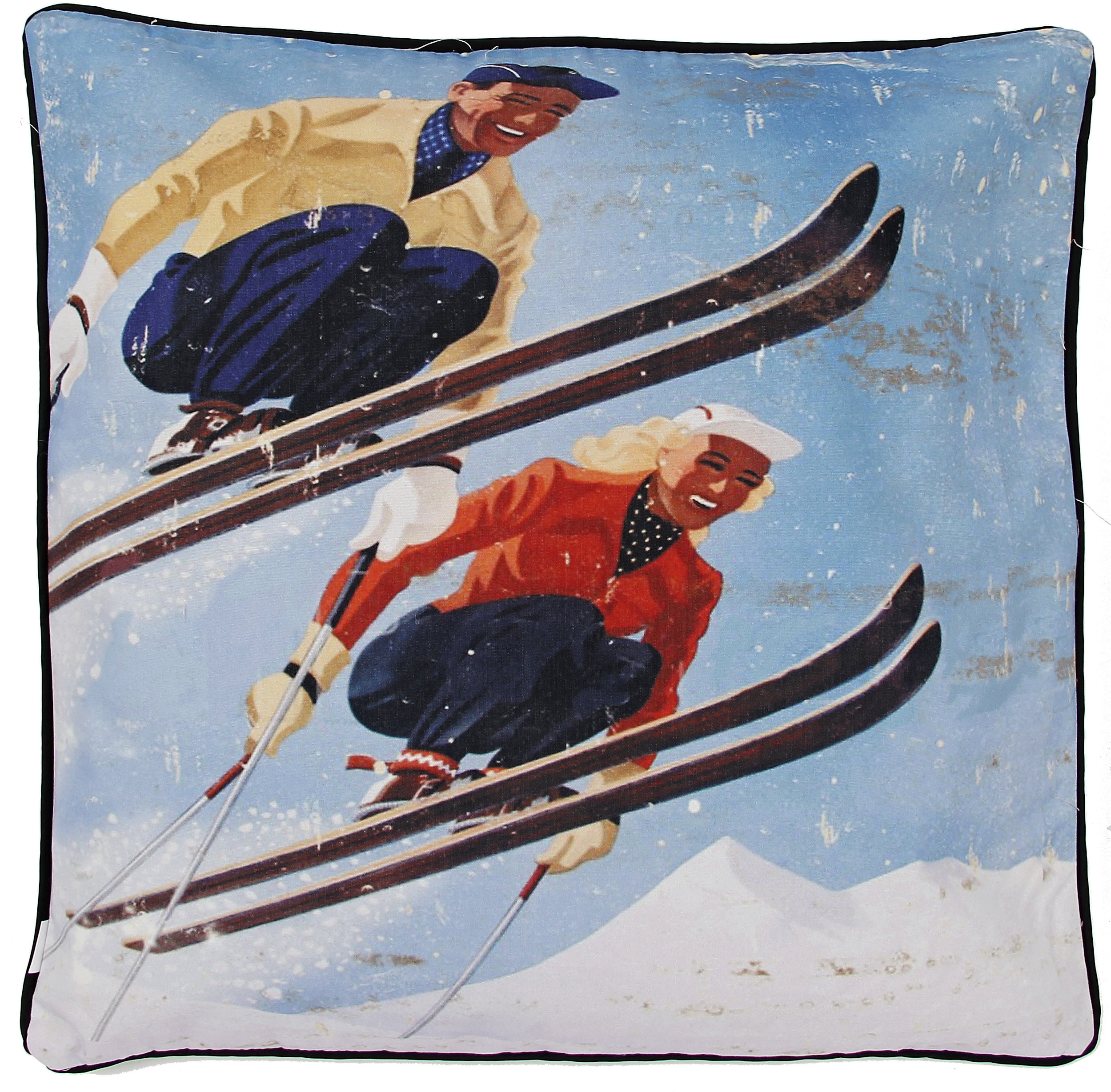 TaylorandCo. Vintage Skier Throw Pillow | Wayfair
