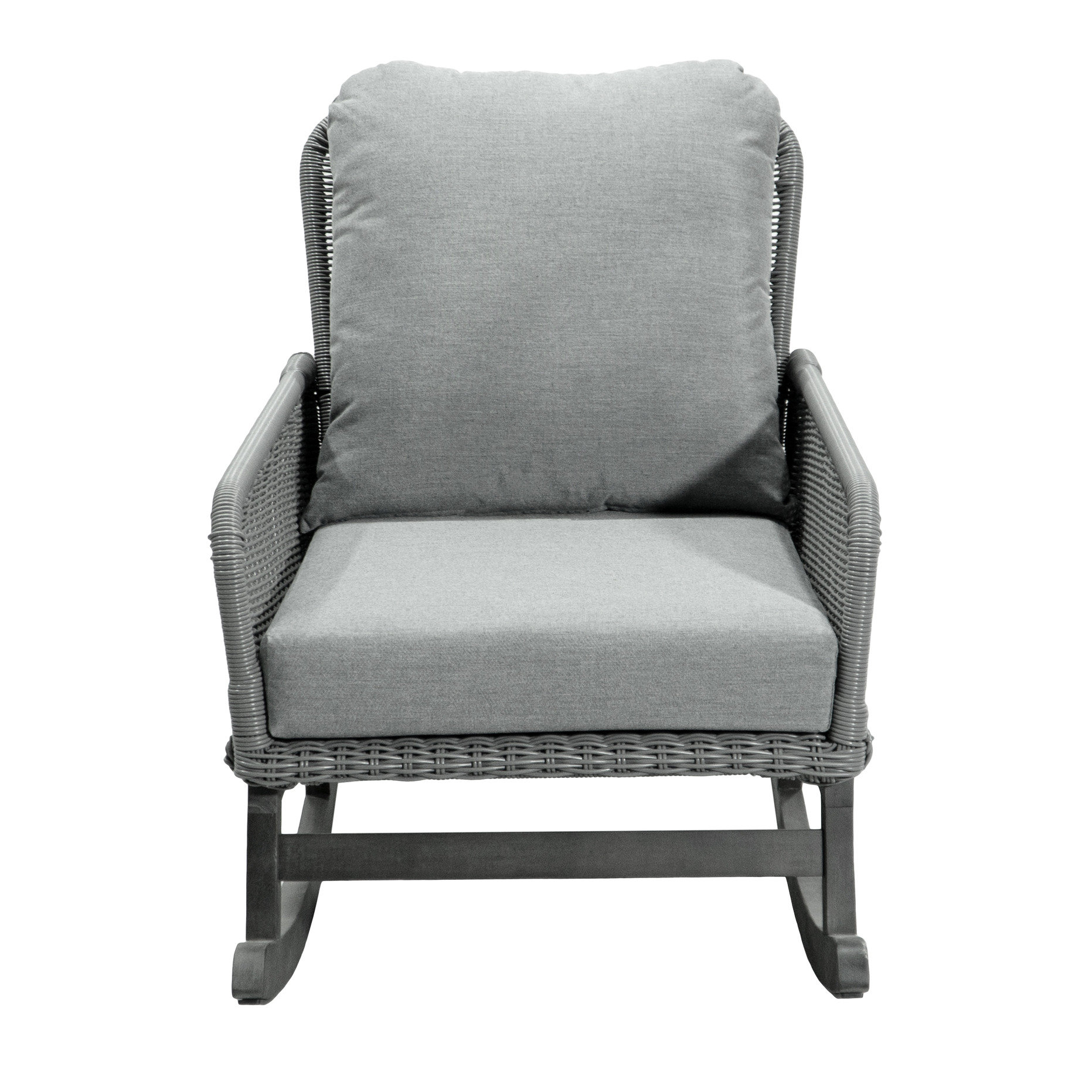 Bay Isle Home™ Spacious Gray Rocking Chair With Cushions And Strong ...