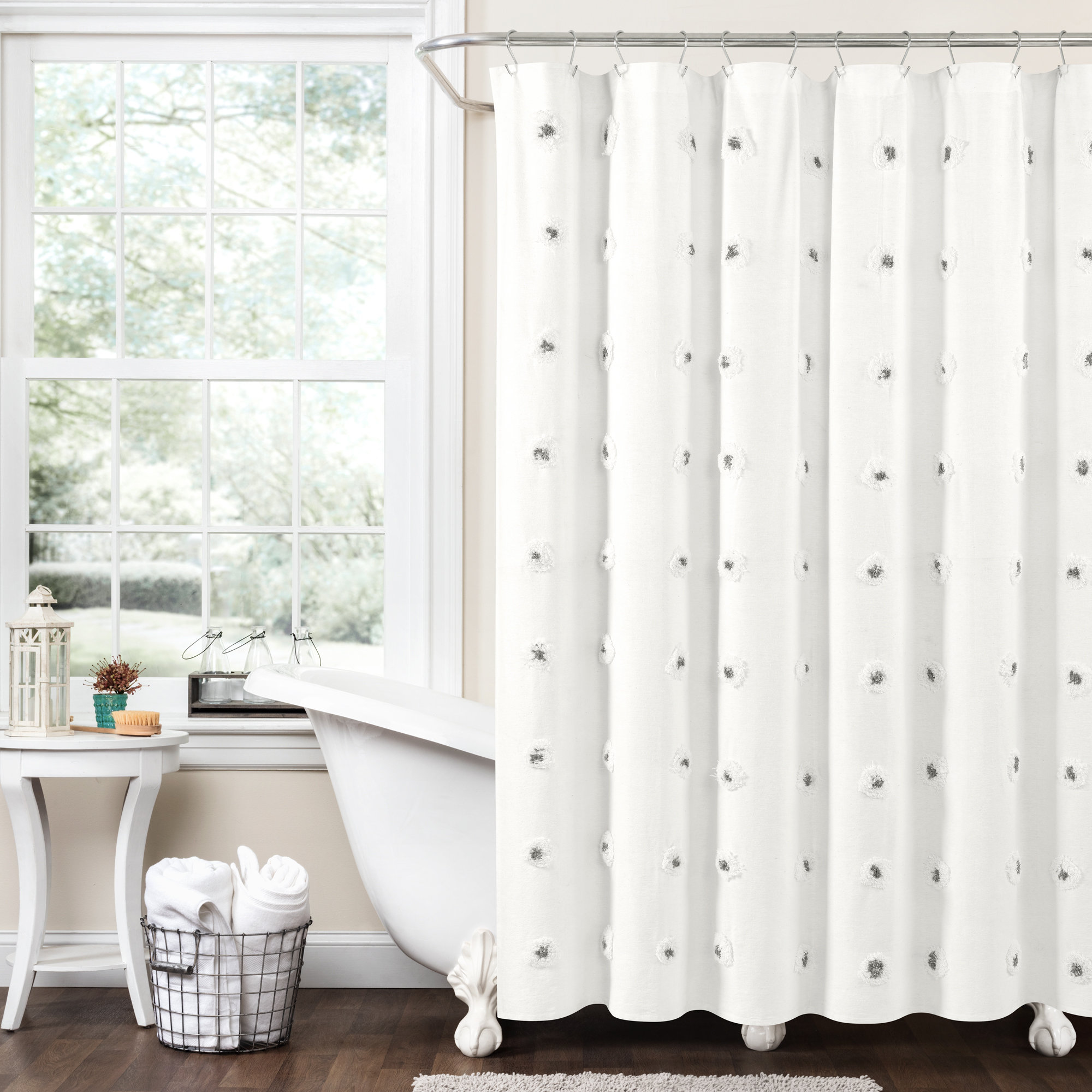 Lush Decor Polka Dots Single Shower Curtain & Reviews | Wayfair