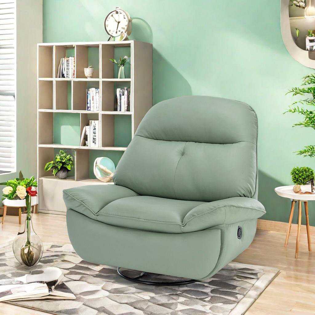 Hokku Designs Surish Faux Leather Swivel Recliner | Wayfair