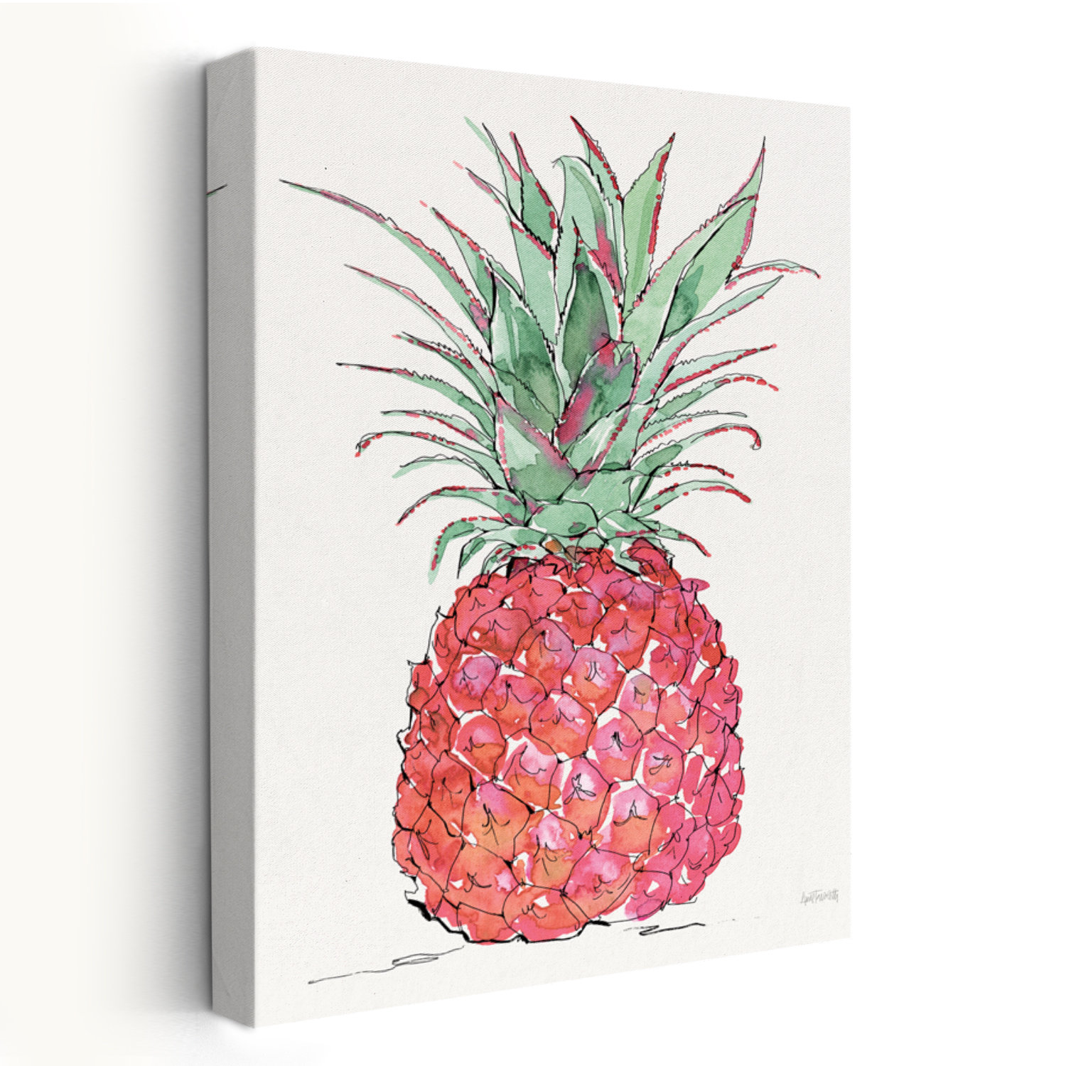 Bay Isle Home™ Palm Springs VII - Cream Fruit Green Pineapple Art | Wayfair