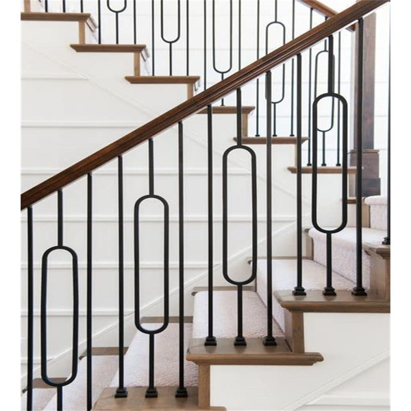 BTERAZ Set Of 20 Wrought Iron Deck Railings, Satin Black Decorative ...