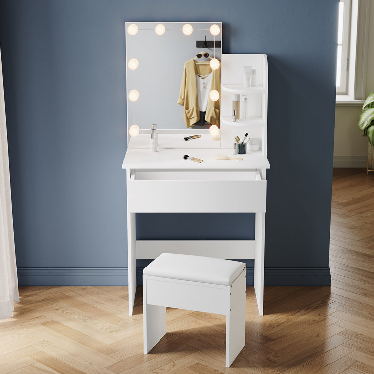 17 Stories Samire Dressing Table with Mirror | Wayfair.co.uk