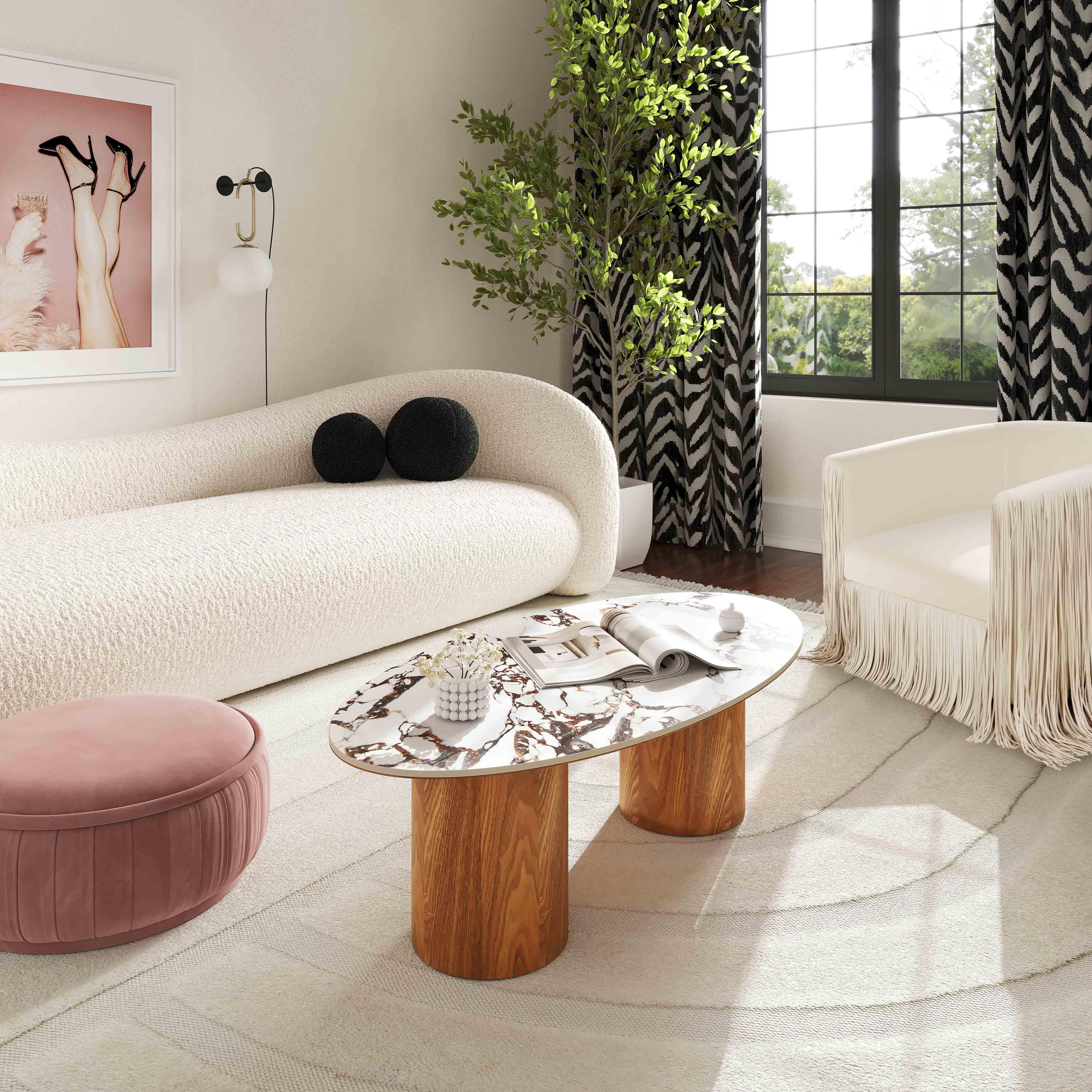 TOV Furniture Ceramic Oval Coffee Table - Wayfair Canada