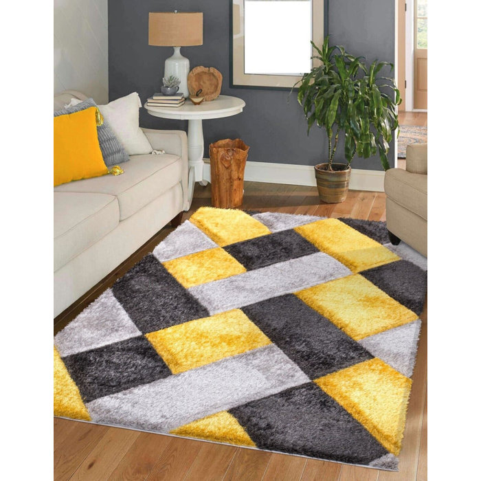 Isabelline Vang Black/Yellow Indoor/Outdoor Rug | Wayfair.co.uk