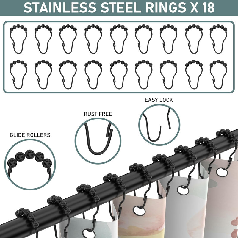 Efirol 47'' L-Shaped Adhesive Shower Curtain Rod | Wayfair