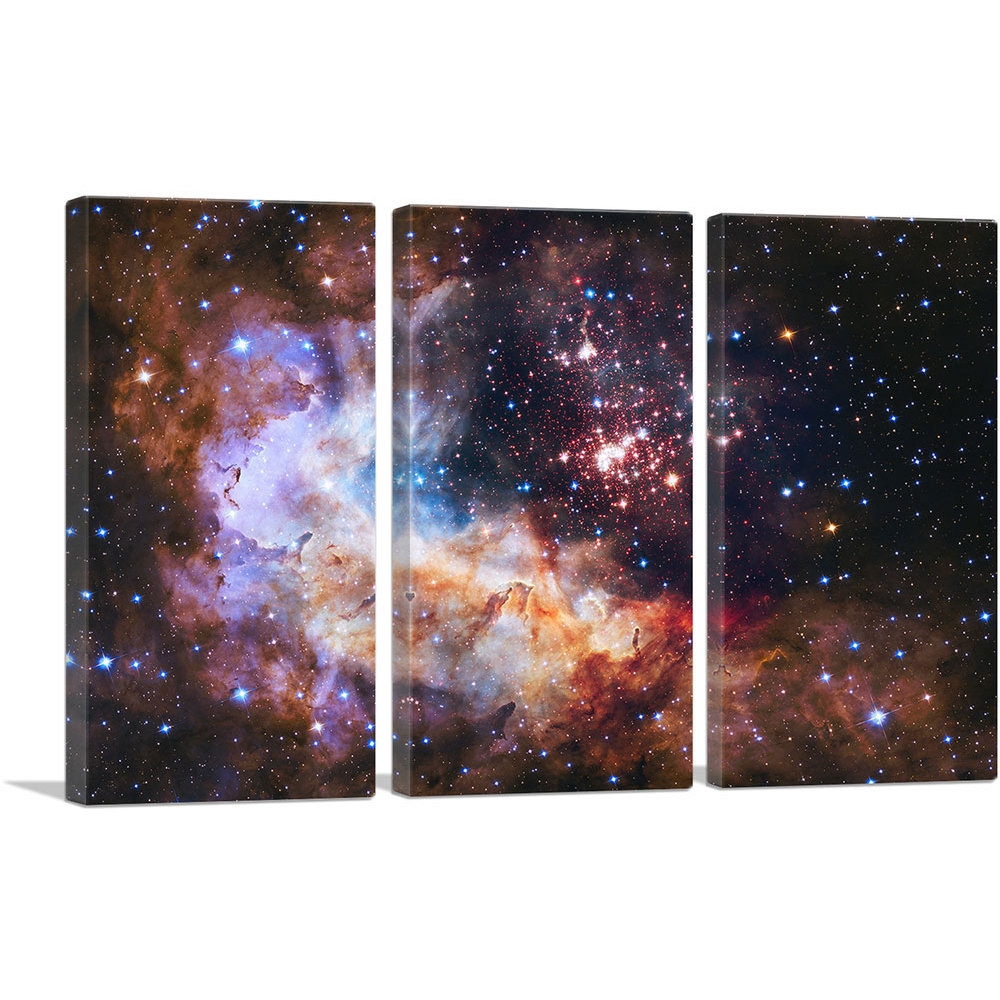 ARTCANVAS Hubble Westerlund 2 Cluster - 3 Piece Wrapped Canvas ...