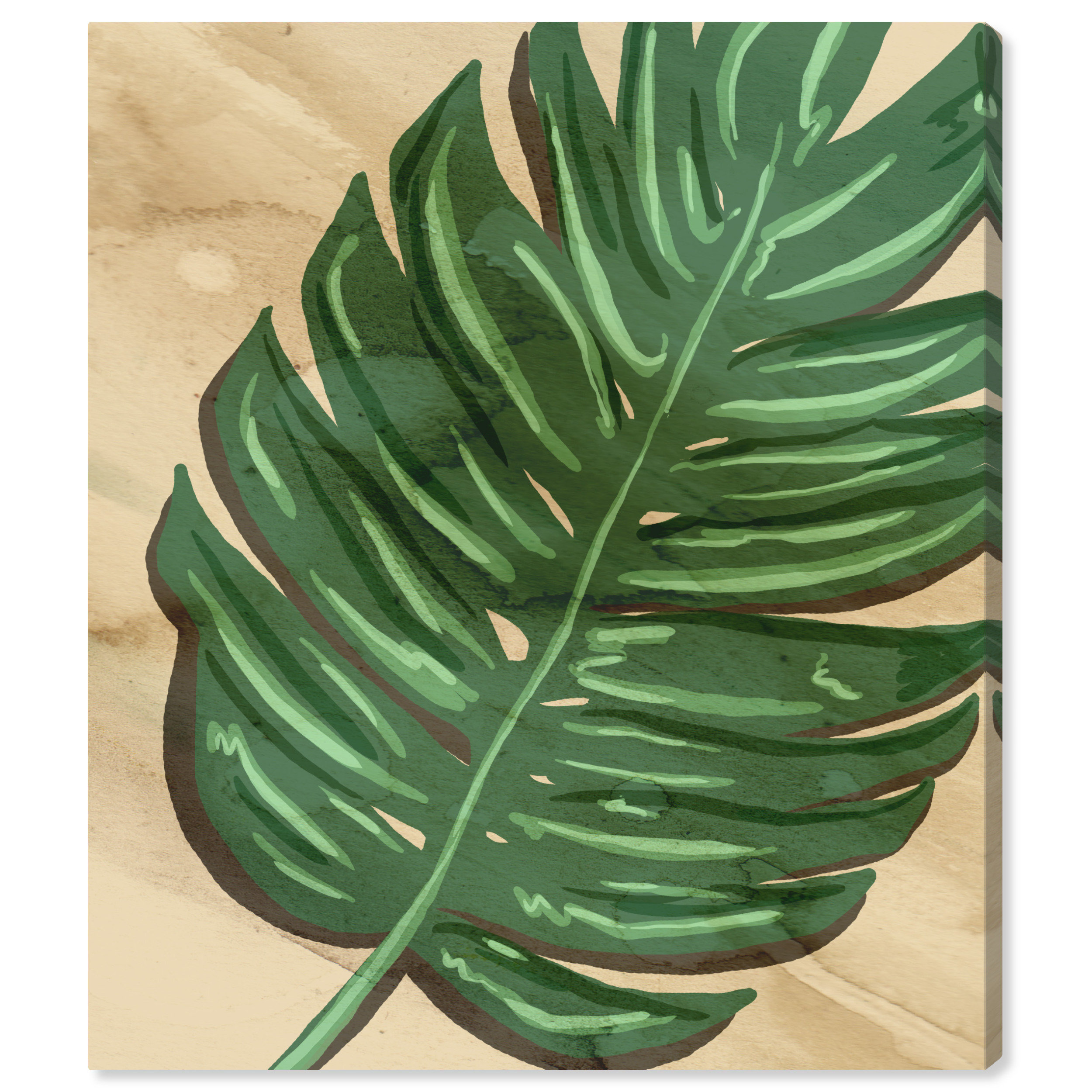 Oliver Gal Prints Neutral Leaves II Tropical Nature Plant Modern Green ...