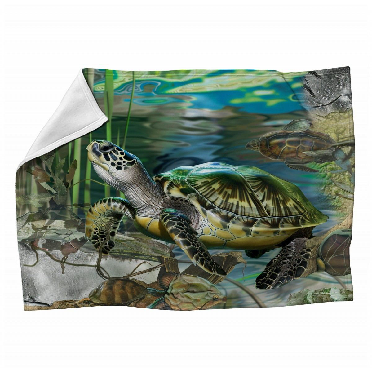VisionDecor Sea Turtle Fleece Throw Blanket - Wildlife Throws for Sofas ...