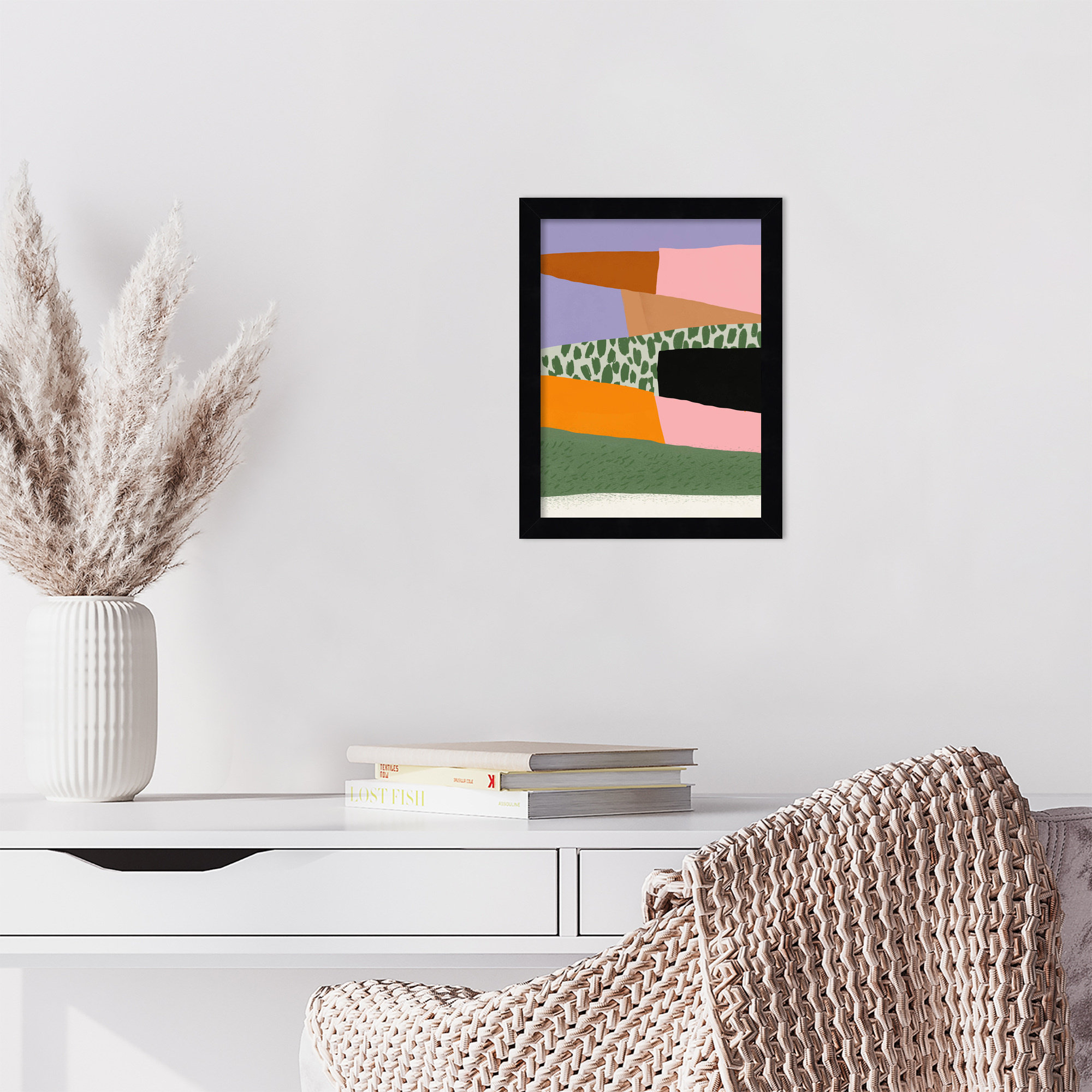 AllModern Abstract Minimalism Collage 02 by Little Dean Wood Framed ...