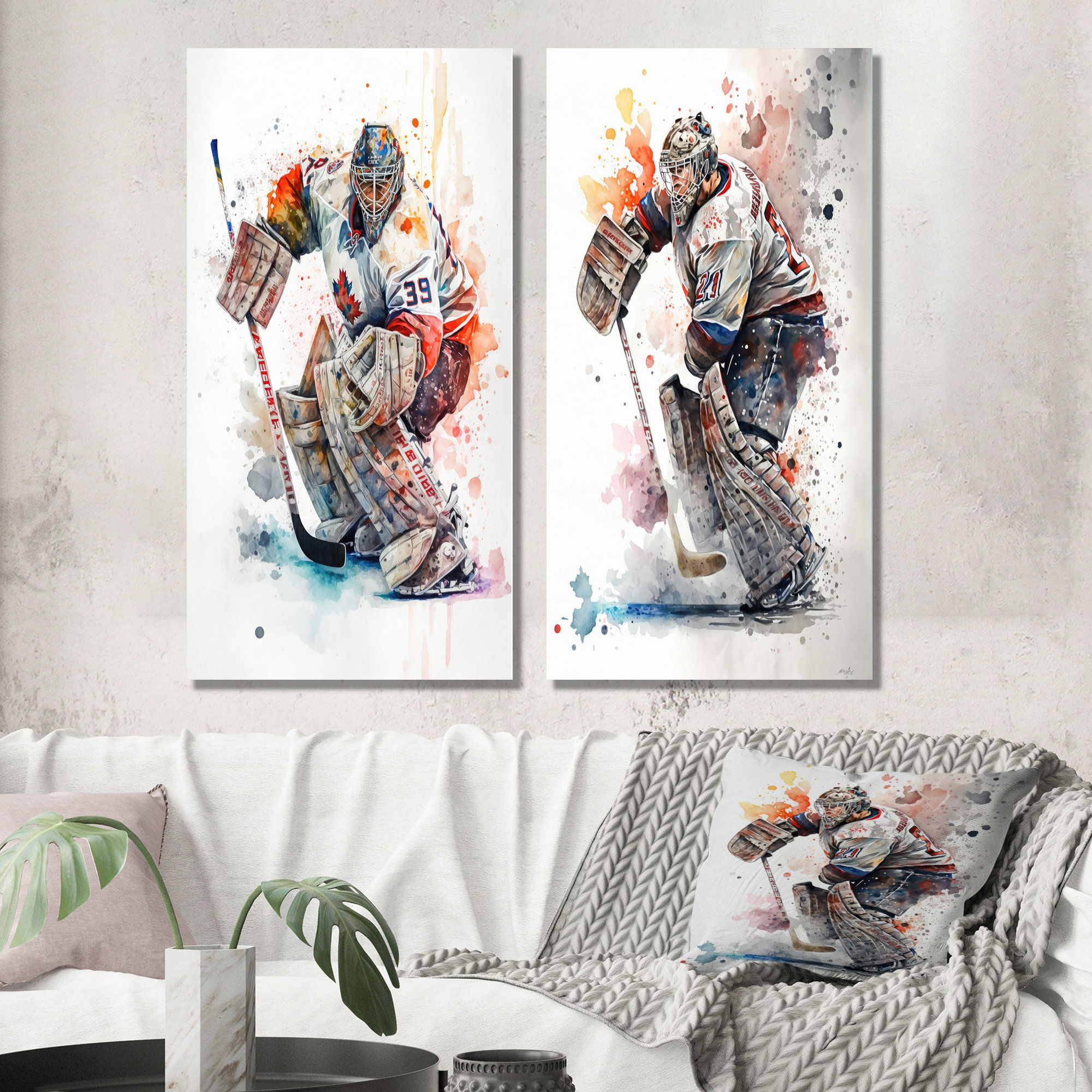 Millwood Pines Hockey Goalie On Ice During Game - Wall Art For Bedroom ...