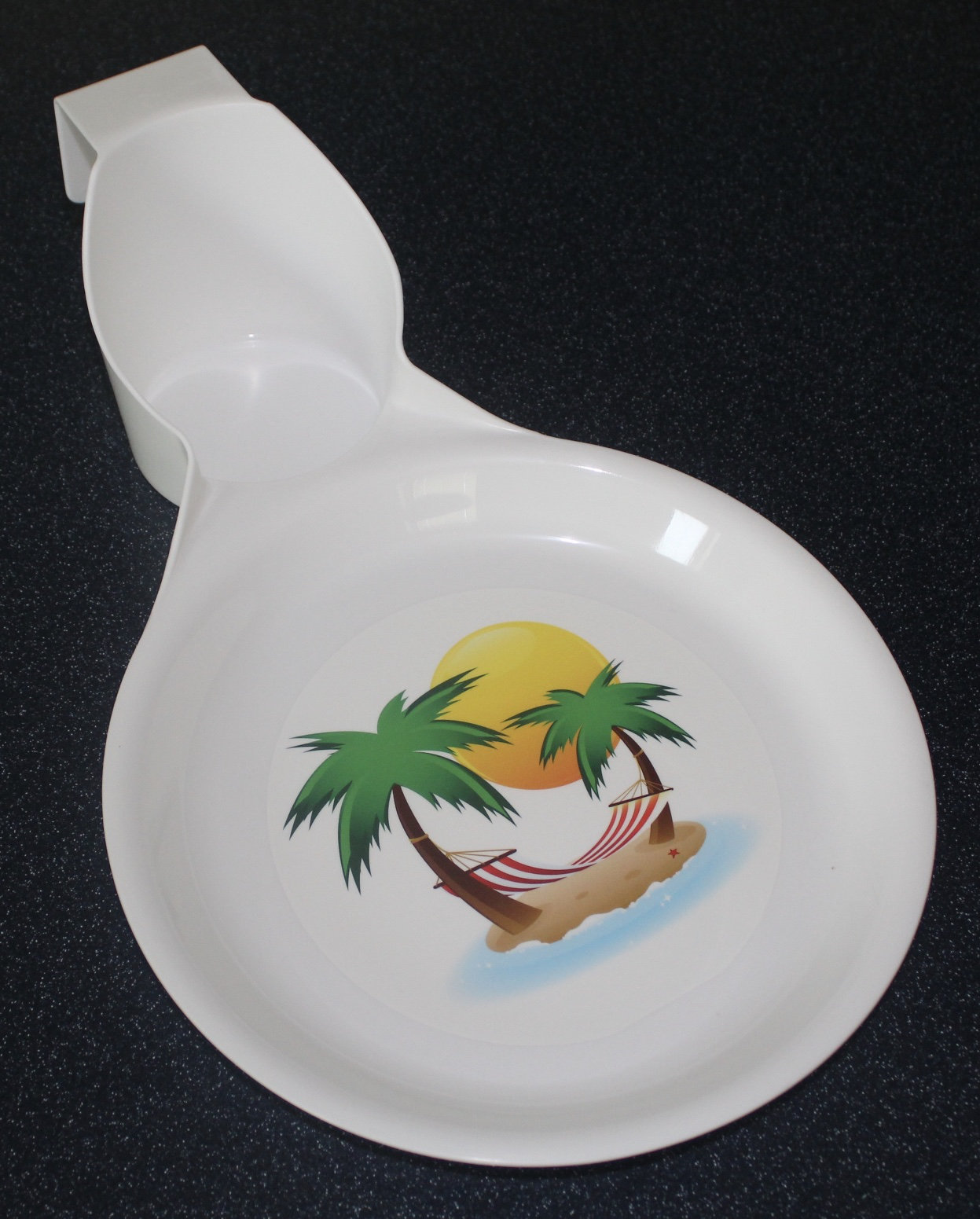 Drink & Plate Food And Drink Holder - Surfboard And Palm Tree Designs ...