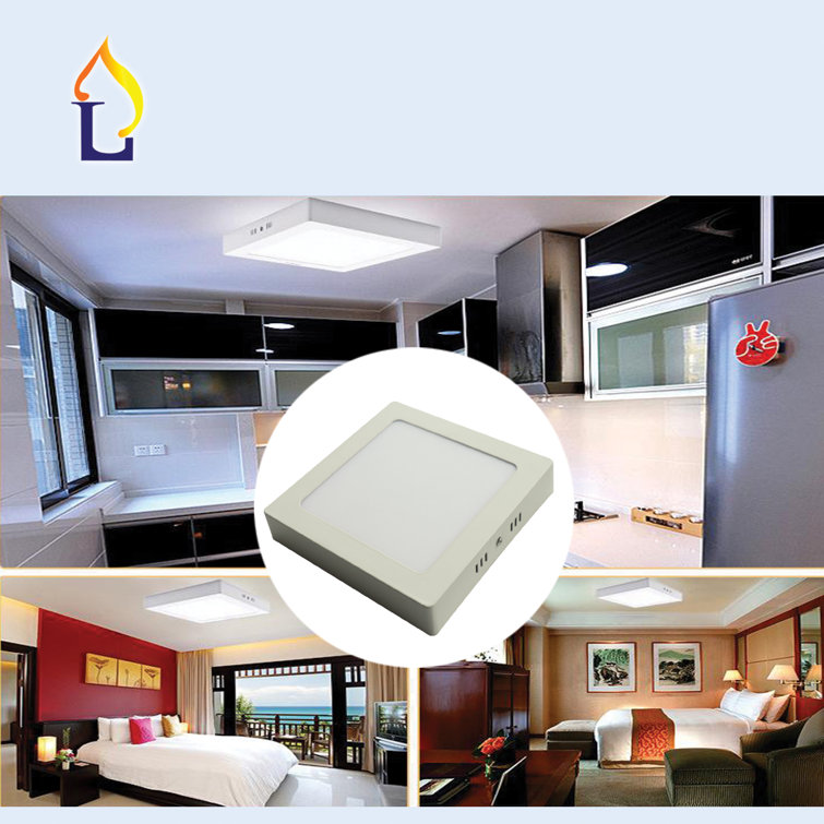 JLLED 2 Pack 12W 6-Inch Square LED Surface Mounting Ceiling Panel Down ...