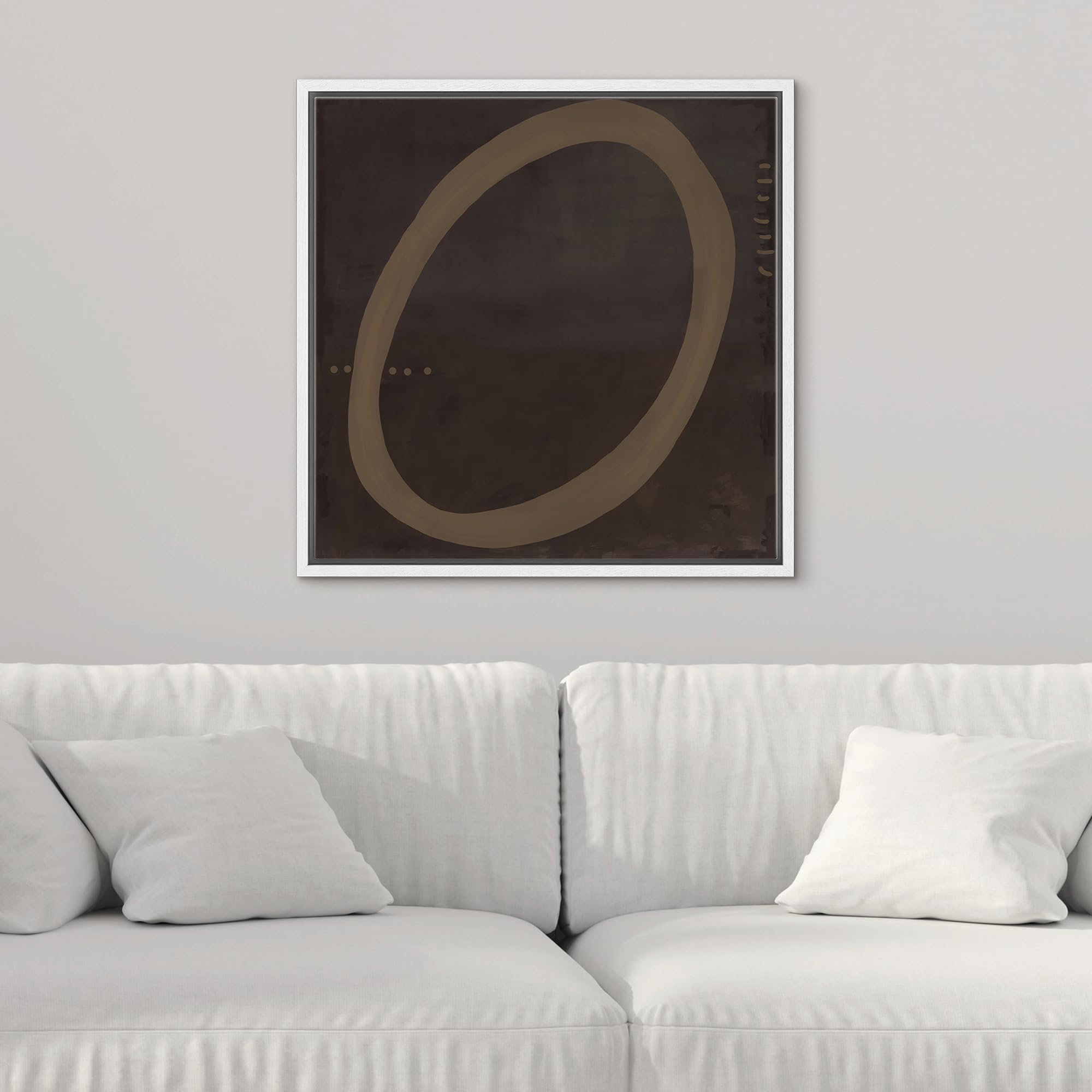 wall26 Geometric Brown Tan Square Circle Abstract Print Set Grunge ...