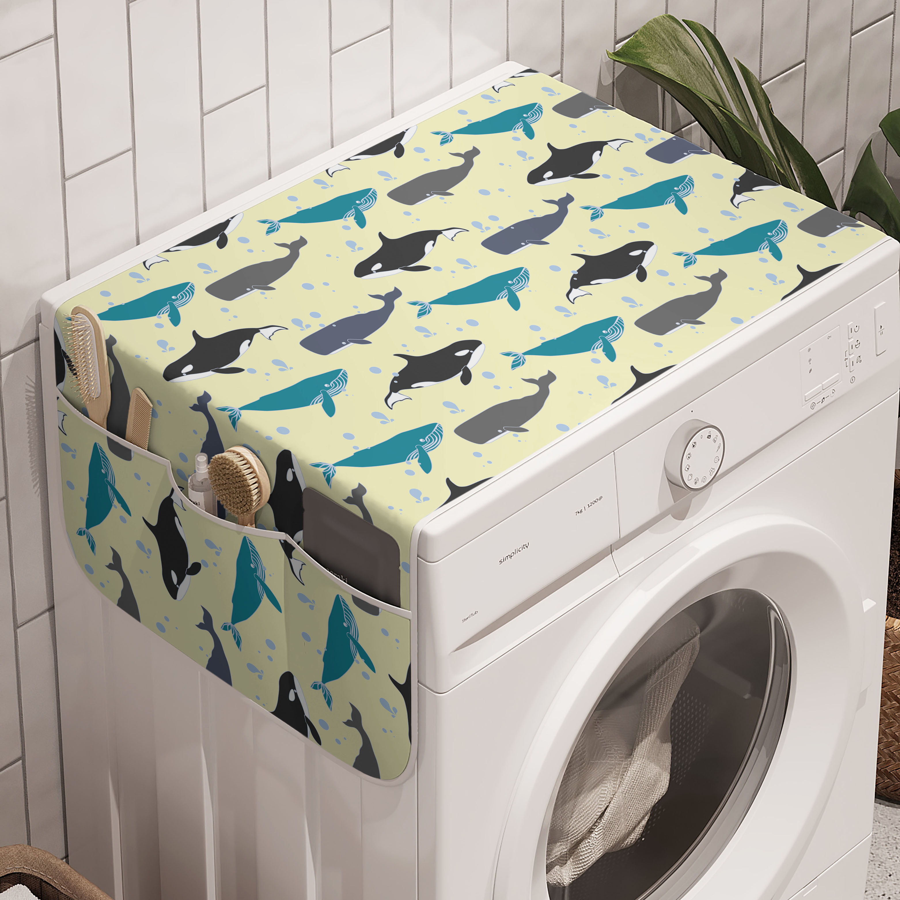 East Urban Home Whale Washing Machine Organizer Pack Of 2 47" X 18.5 ...