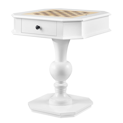 Plethoria Avarice White Game Table with Drawer | Wayfair