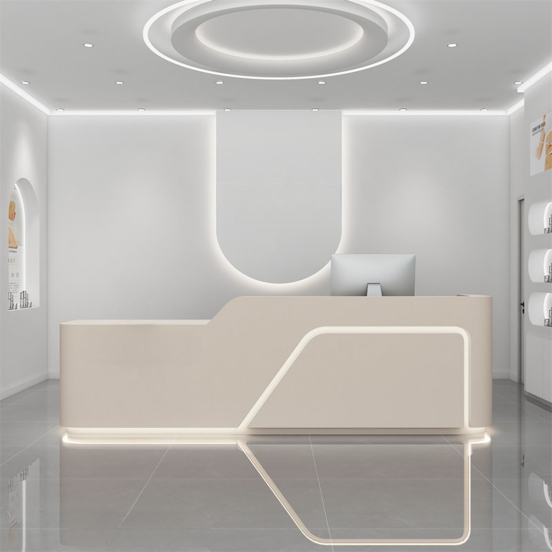 Orren Ellis Contemporary bar counter，Reception desk with transaction ...